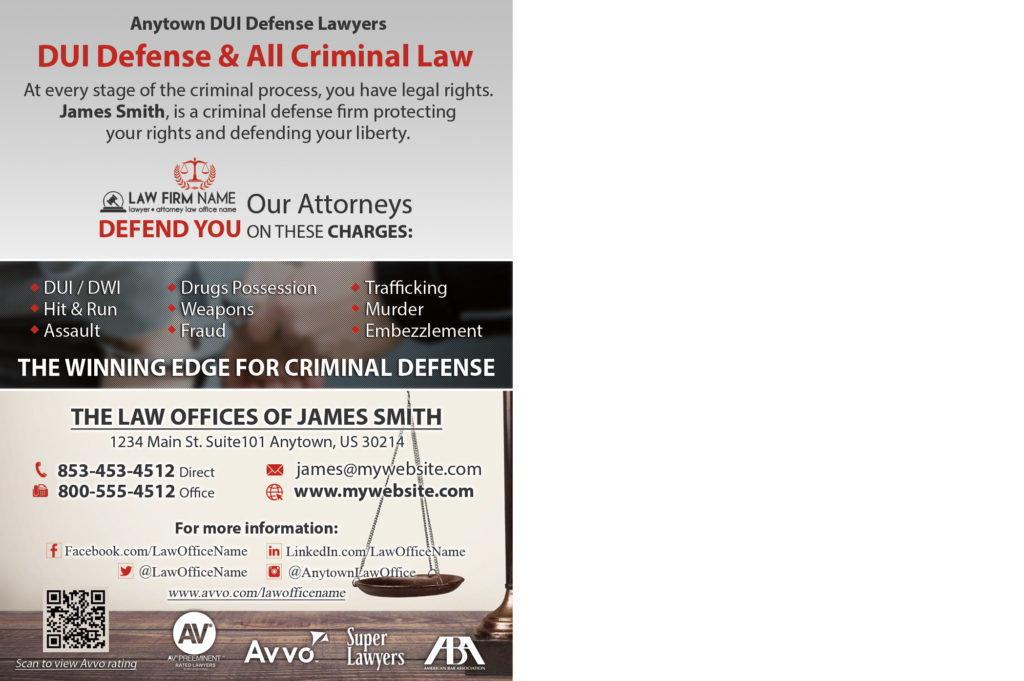 Lawyer Postcard Template | Law Firm Postcards, Attorney Postcards